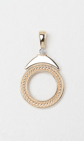 9K Gold Coin Holder Pendant | Hogans Family Jewellers